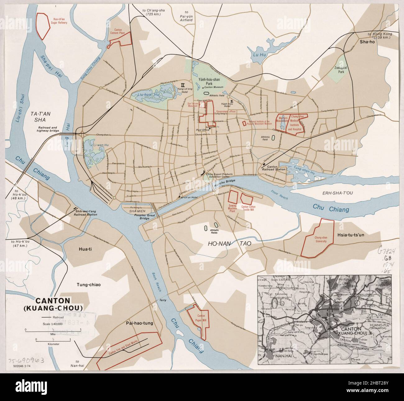1970s canton map hi-res stock photography and images - Alamy