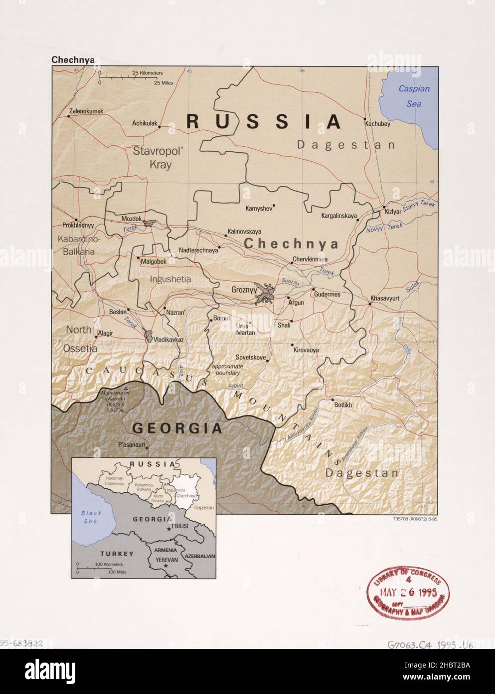 1995 chechnya map hi-res stock photography and images - Alamy