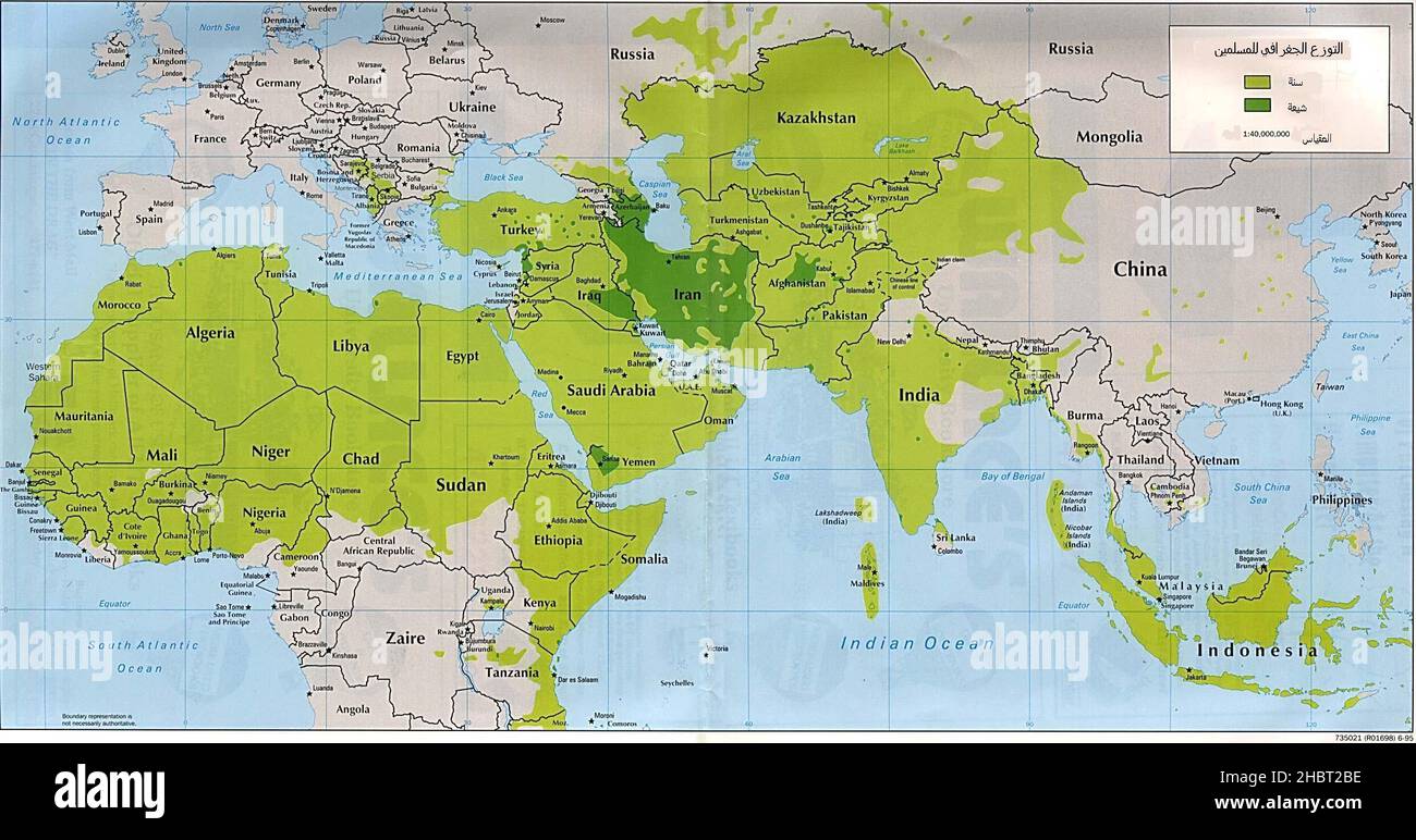 Muslim distribution map hi-res stock photography and images - Alamy