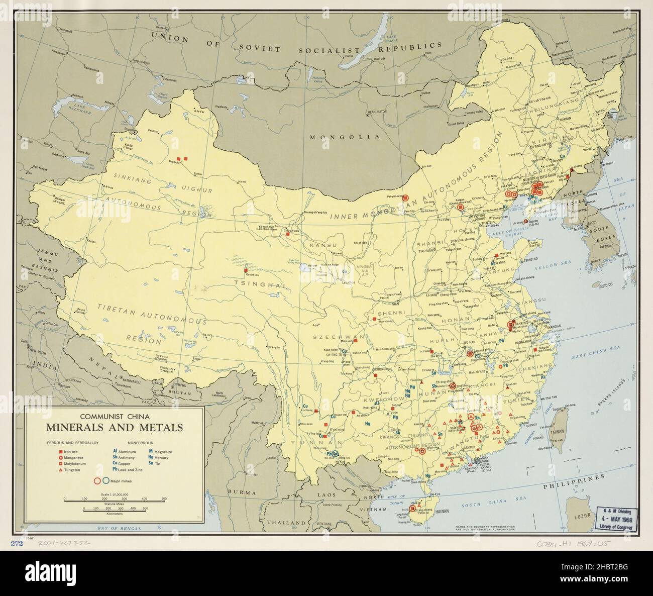 1960s china map hi-res stock photography and images - Alamy