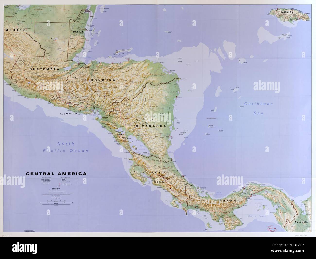 1990 central america map hi-res stock photography and images - Alamy