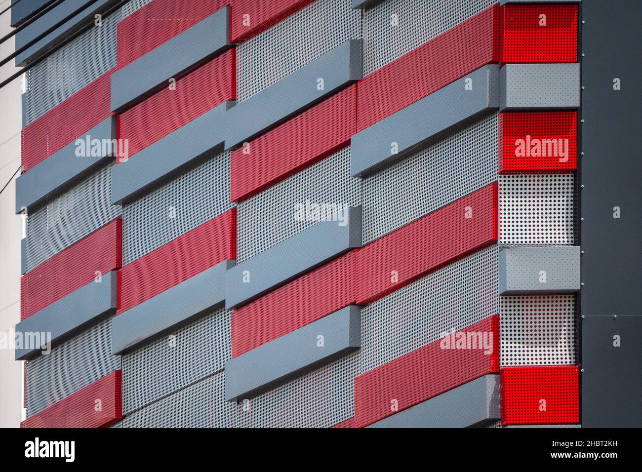 Blue and Red Colored Squares Residential Building Wall Stock Photo - Alamy
