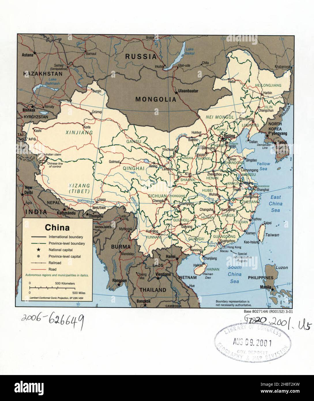 2001 china map Cut Out Stock Images & Pictures - Alamy