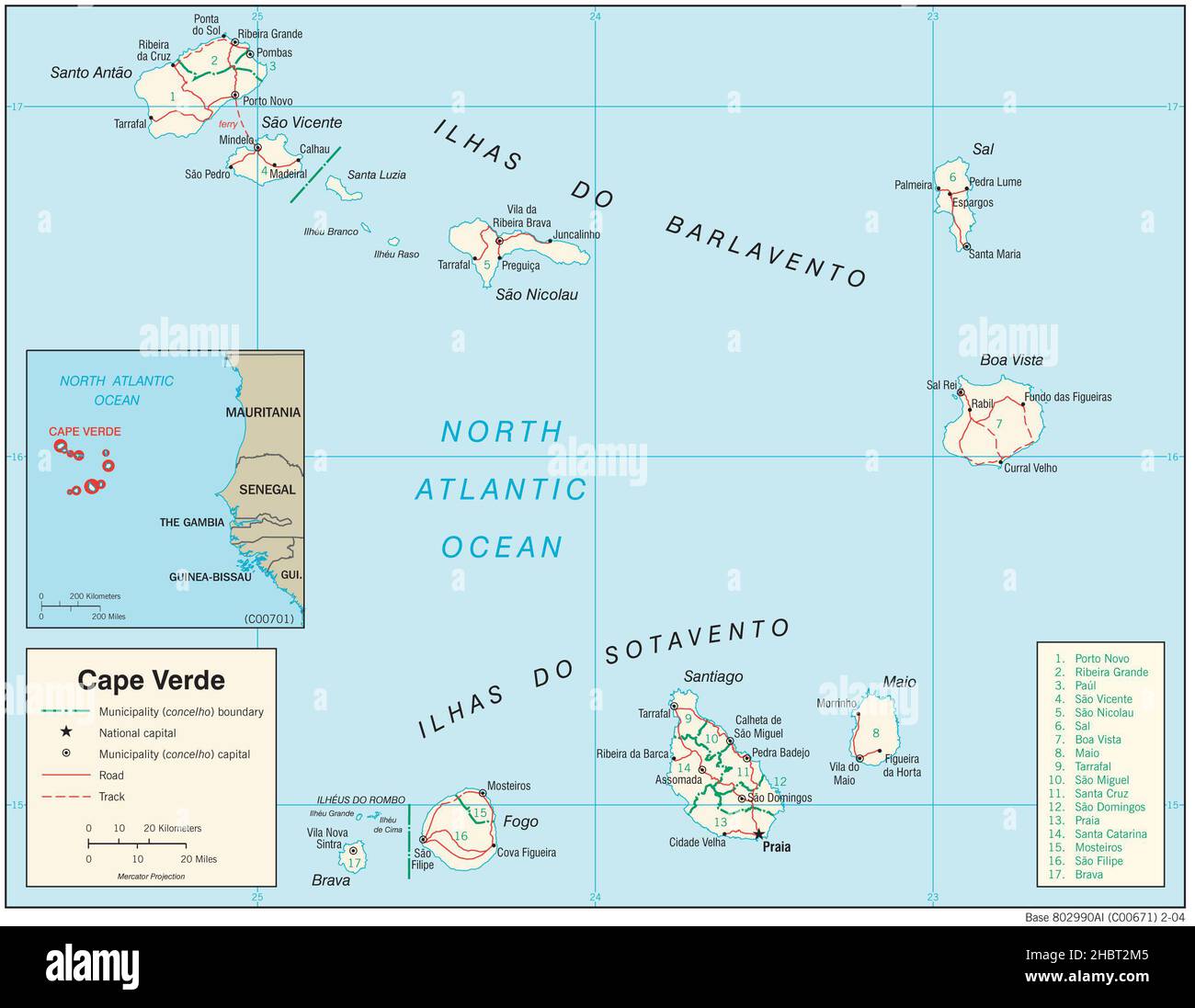 Maps of cape verde hi-res stock photography and images - Alamy
