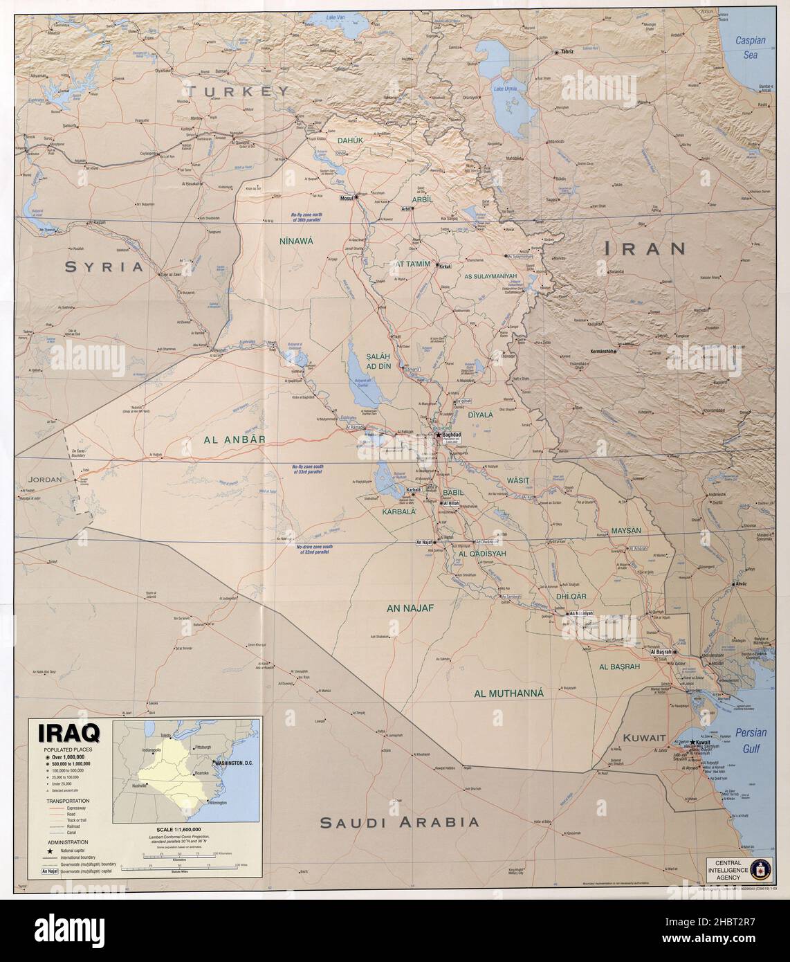 Map of Iraq ca. 2003 Stock Photo - Alamy