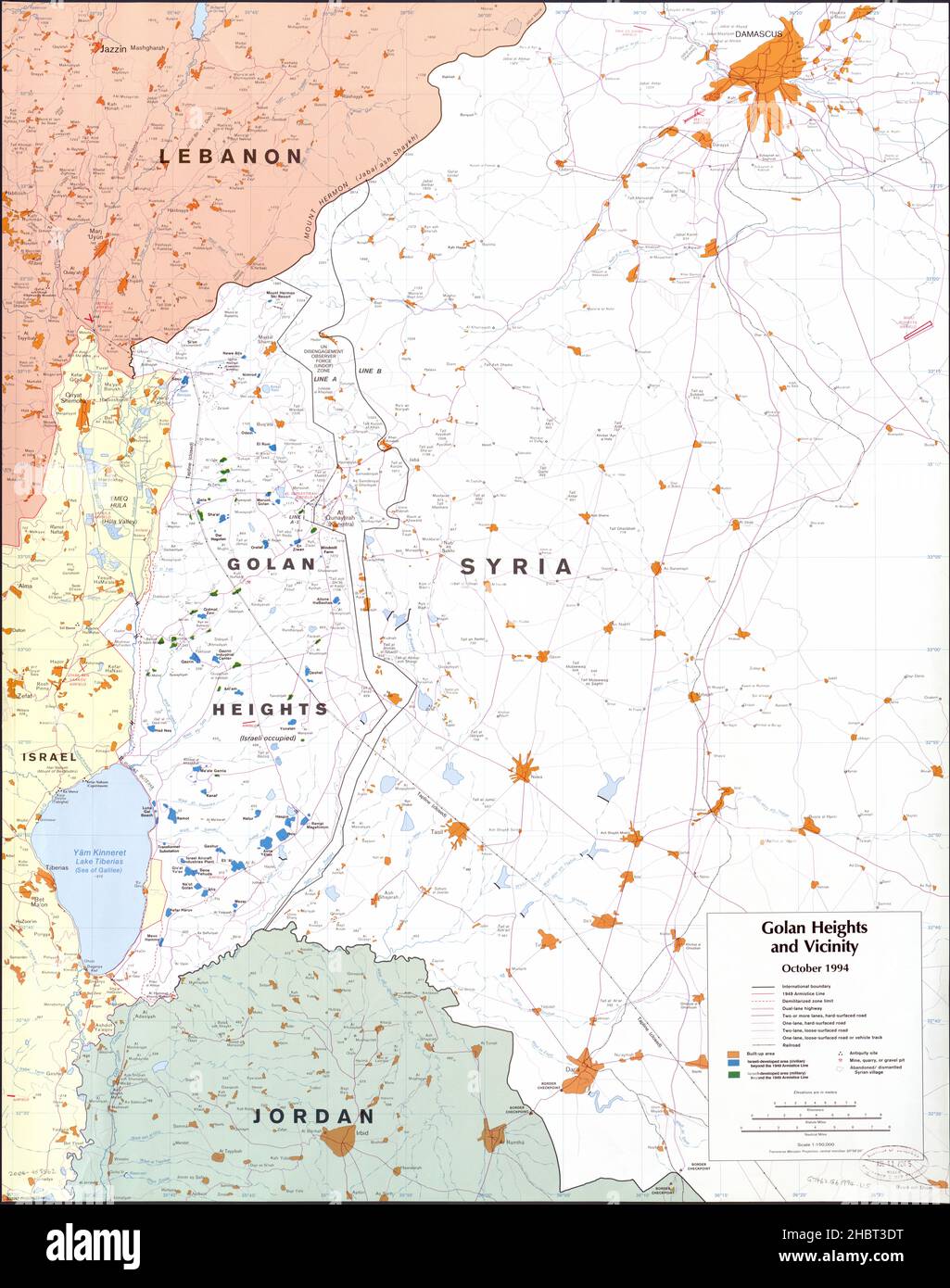 1994 golan heights map hi-res stock photography and images - Alamy