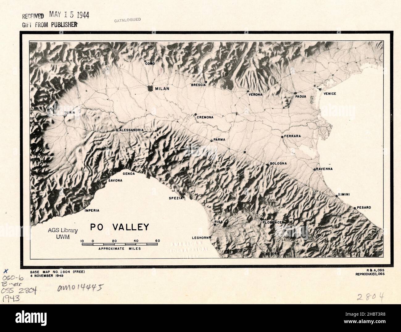 1943 po valley terrain map hi-res stock photography and images - Alamy