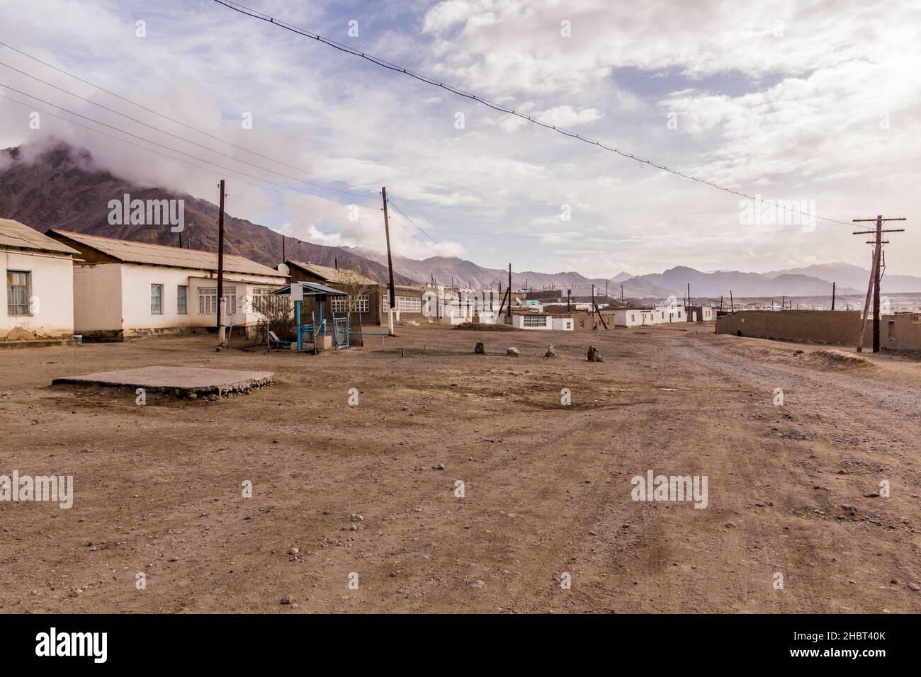 Morning view of Murghab village in Gorno-Badakhshan Autonomous Region ...