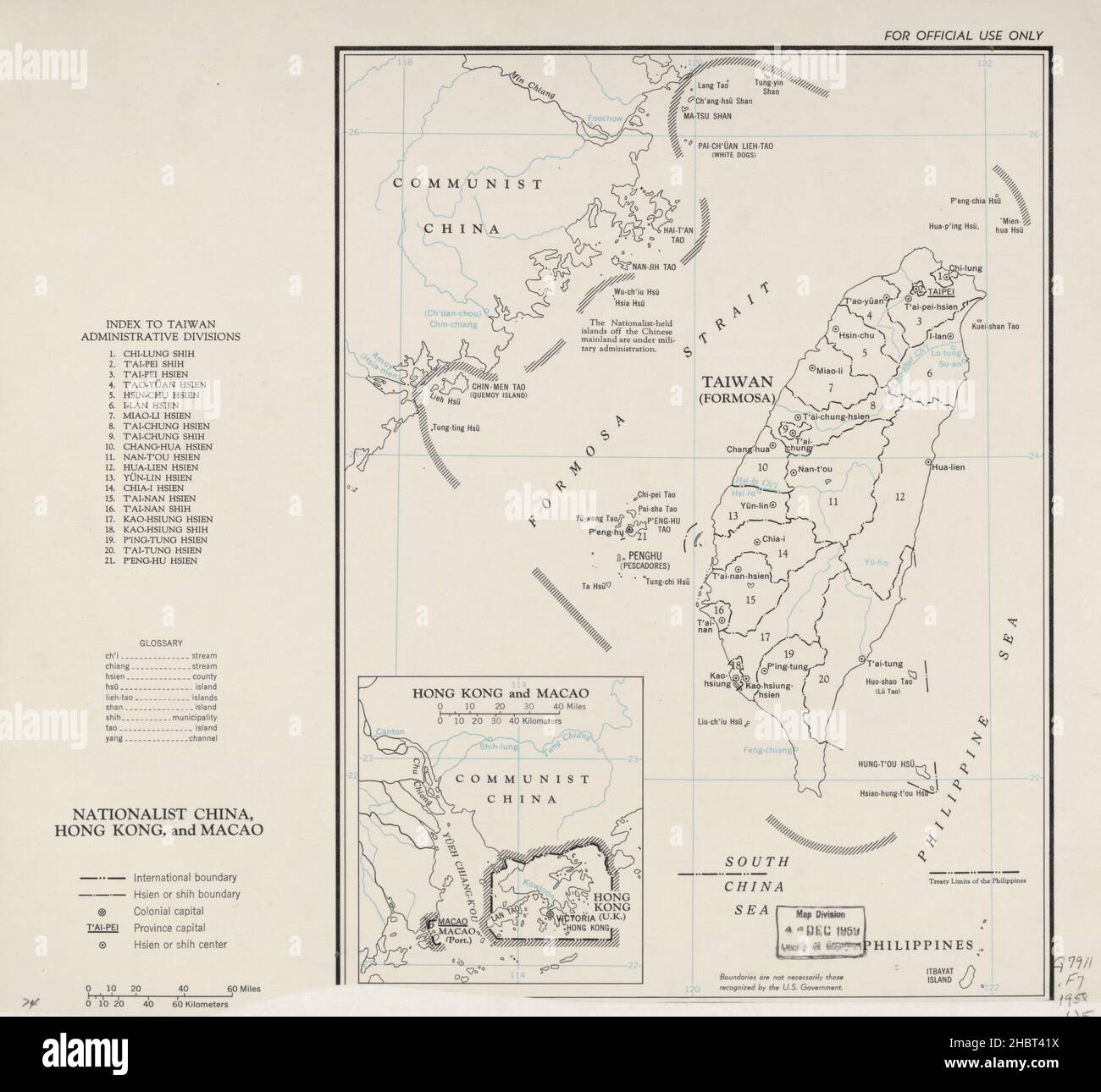 1958 taiwan map hi-res stock photography and images - Alamy