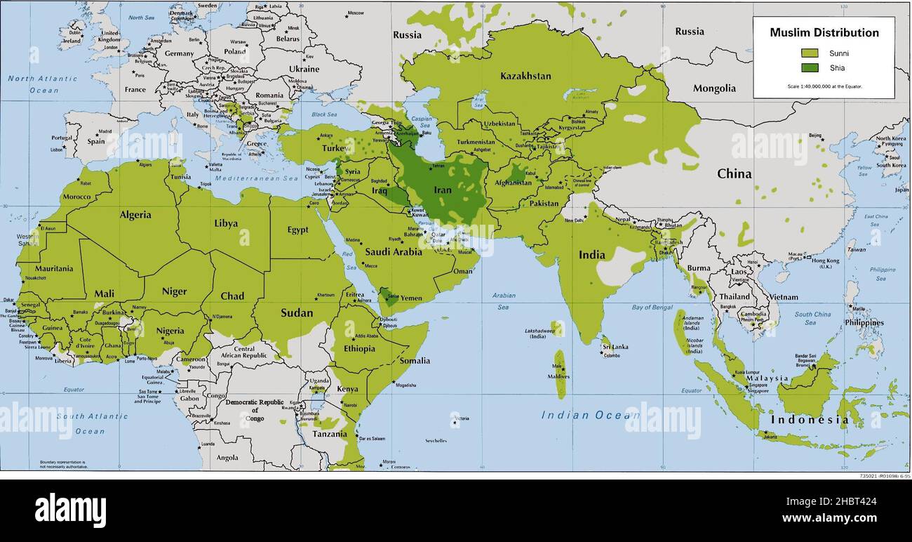 Muslim distribution map hi-res stock photography and images - Alamy