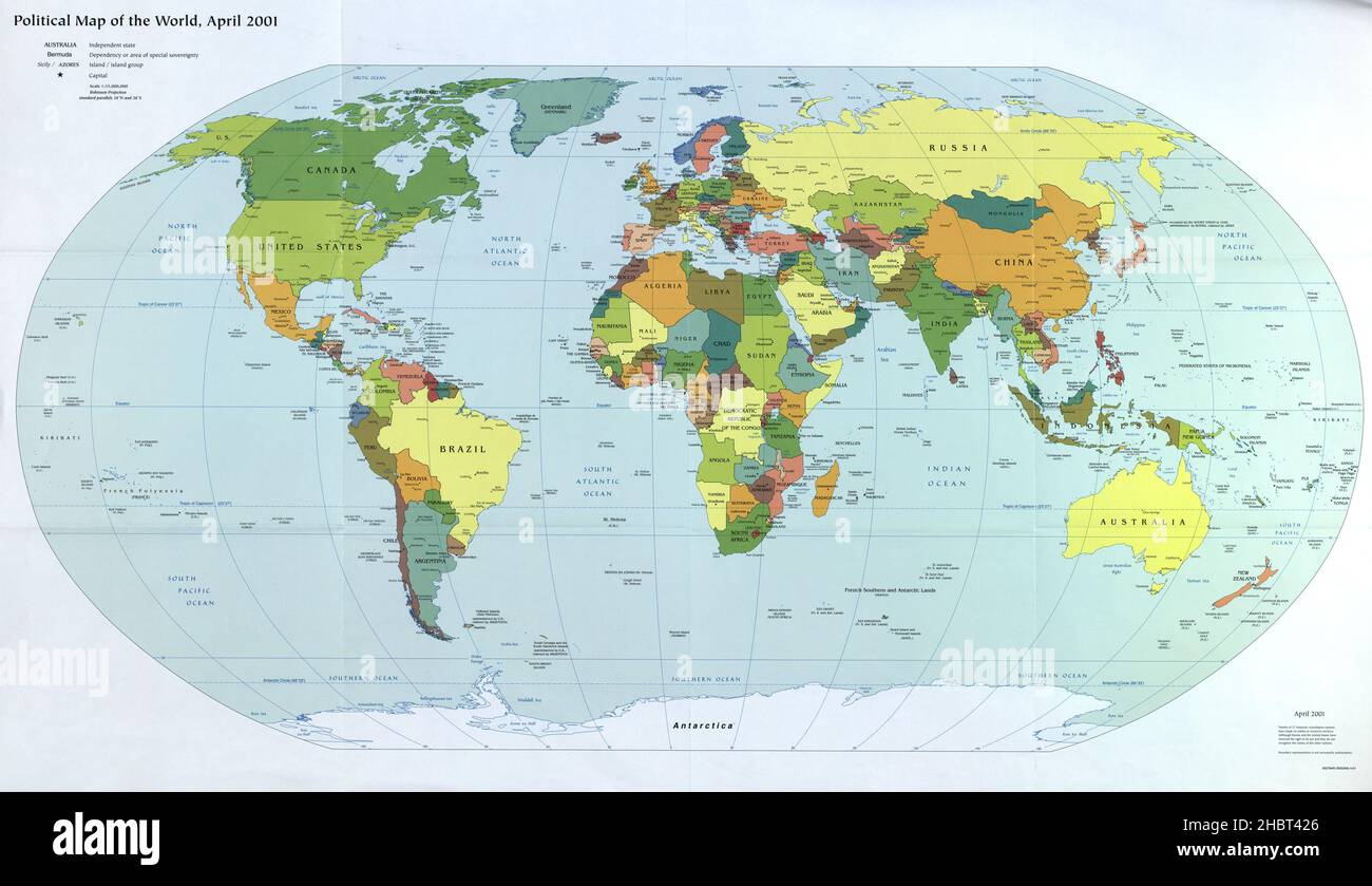 Political Map of the World ca. 2001 Stock Photo - Alamy