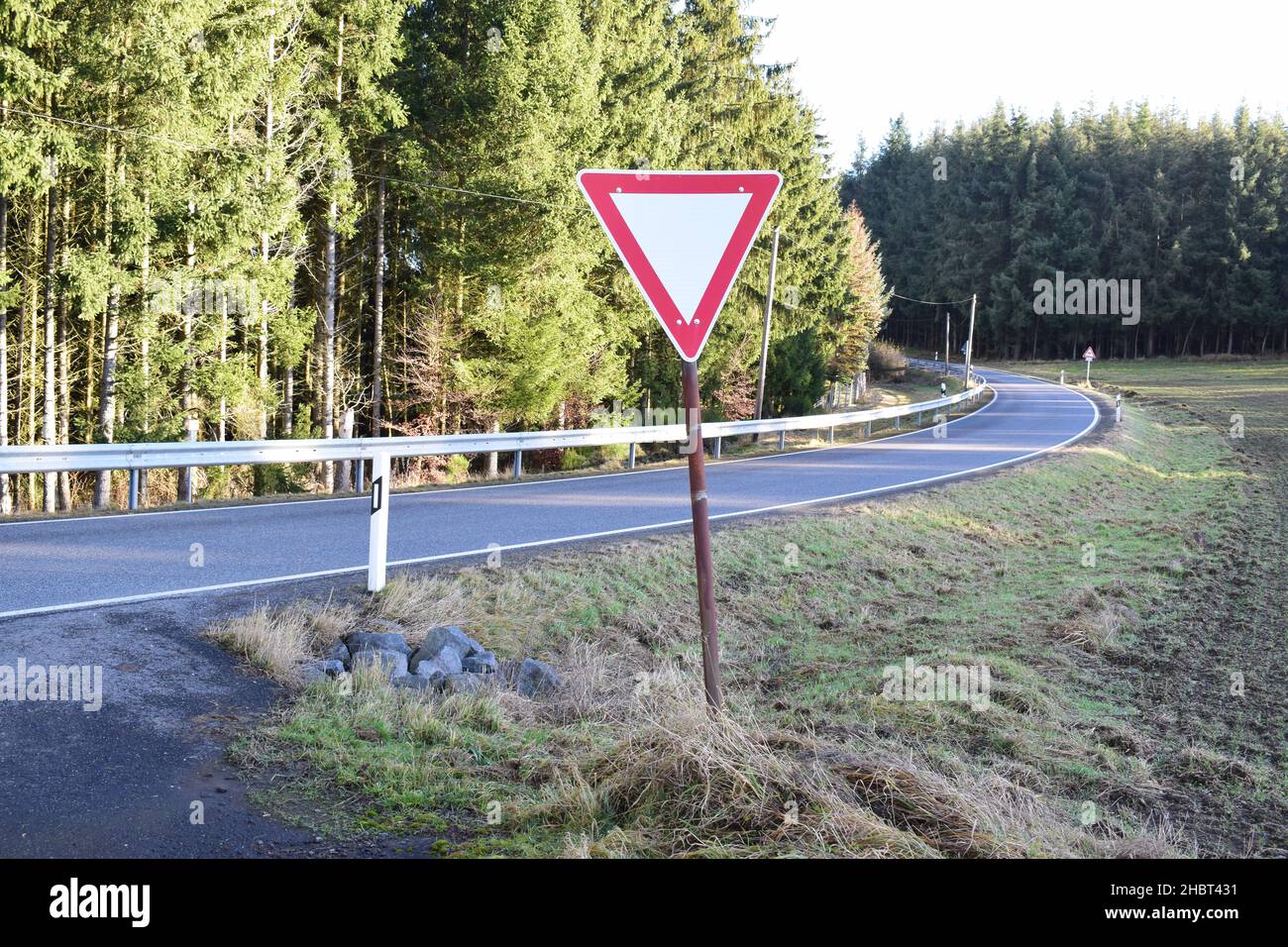 country road curve in early winter Stock Photo - Alamy