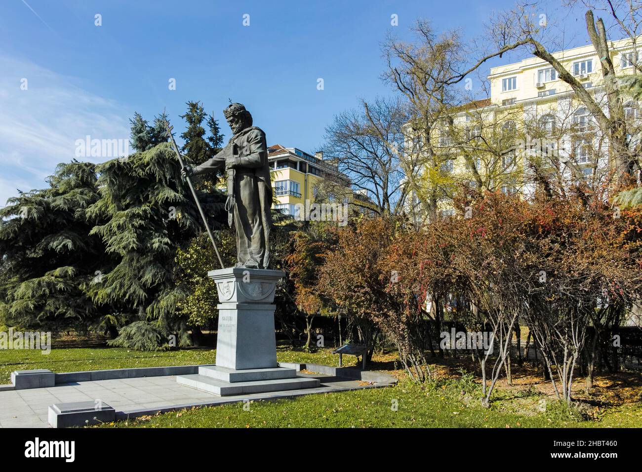 SOFIA, BULGARIA - NOVEMBER 11, 2021: Autumn view of Monument of ...