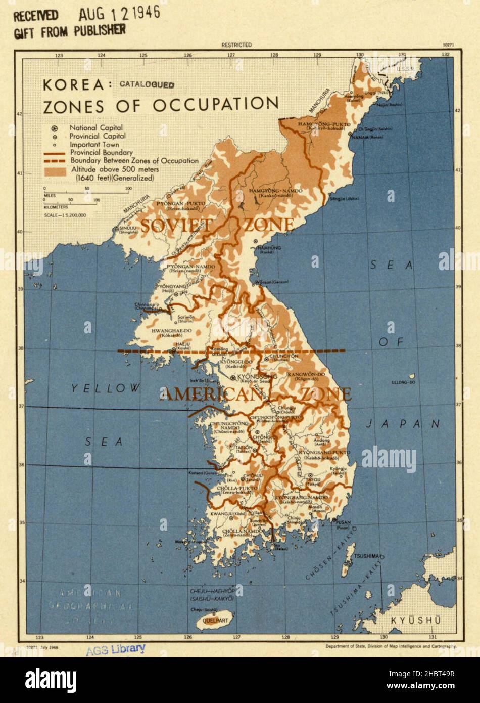 1946 korea zones map hi-res stock photography and images - Alamy