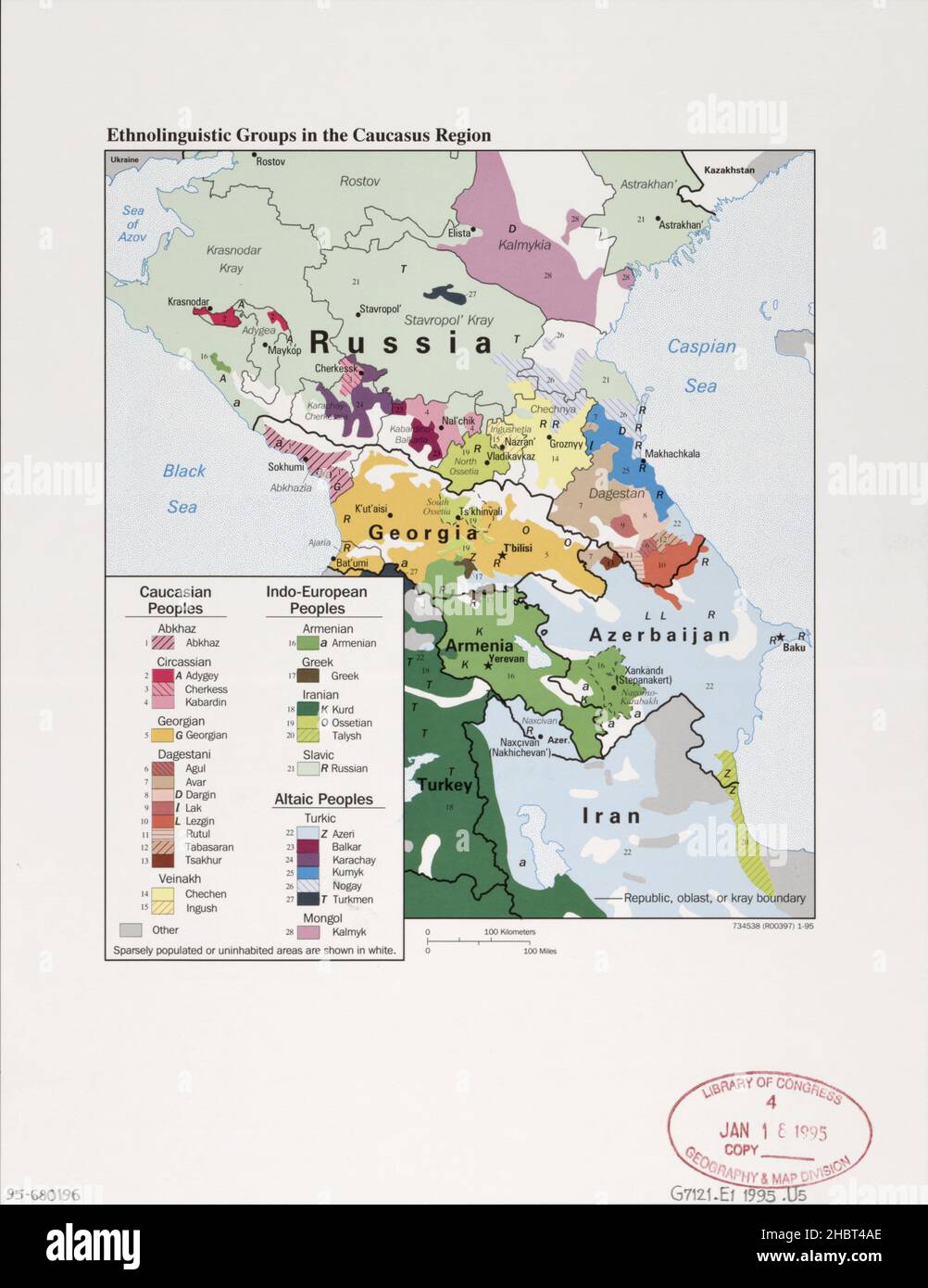 Caucasus Language Map