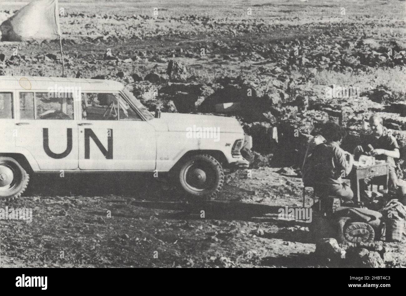 United Nations checkpoint during the 1973 Arab-Israeli War Stock Photo ...
