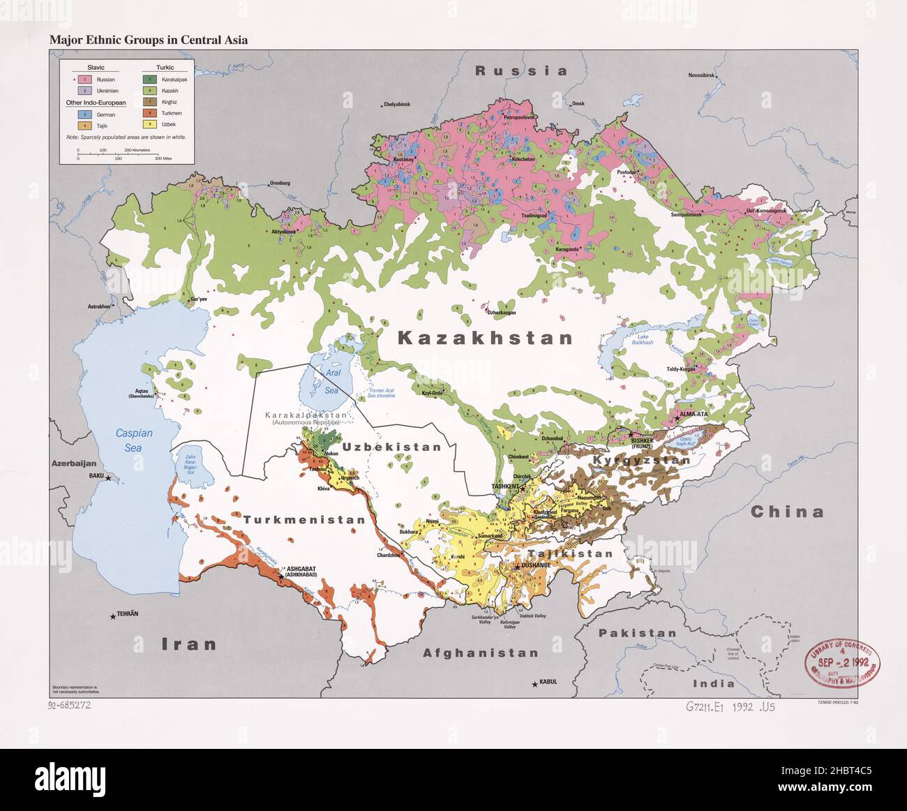 Ethnic map of central asia