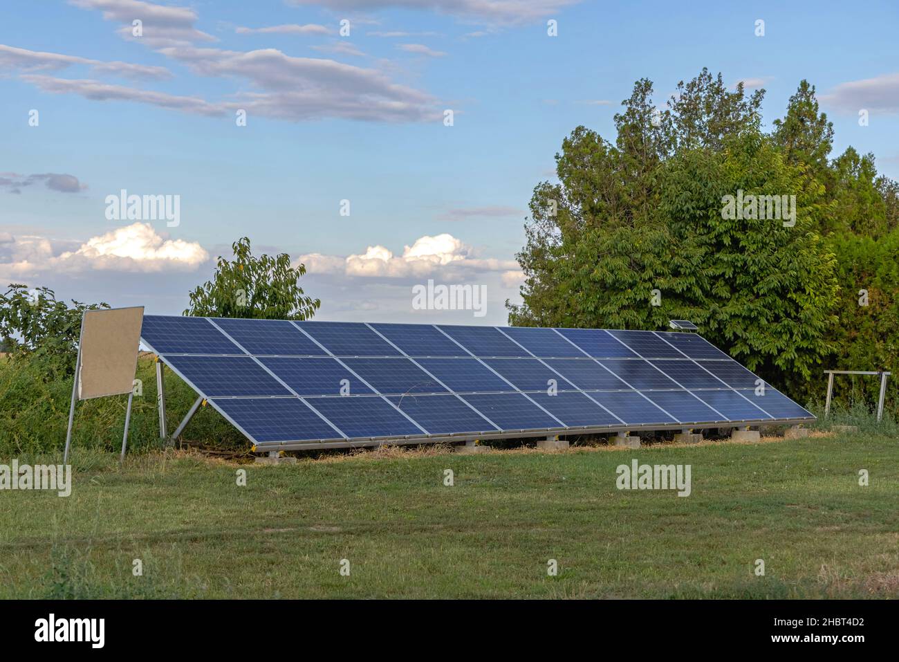 Array of Multiple Solar Panels System Generate Electricity in Field ...