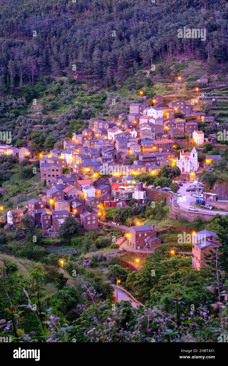 Piódão, a traditional village in the heart of Portugal. All the houses ...