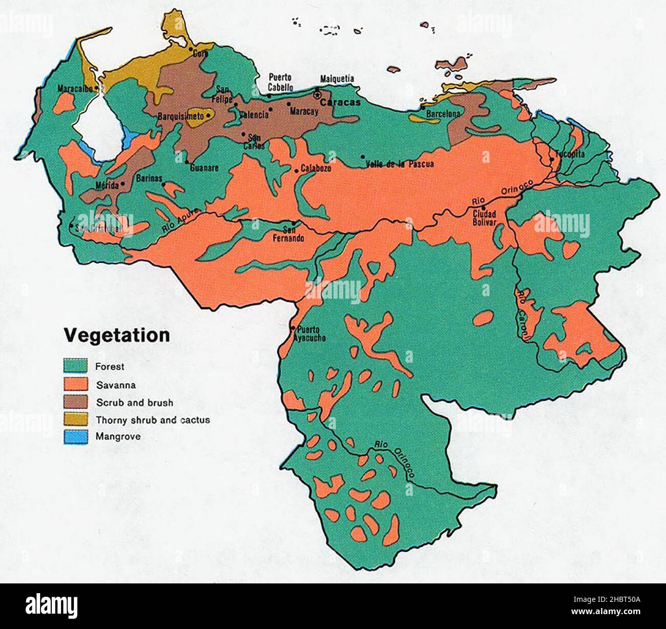Venezuela Physical Map