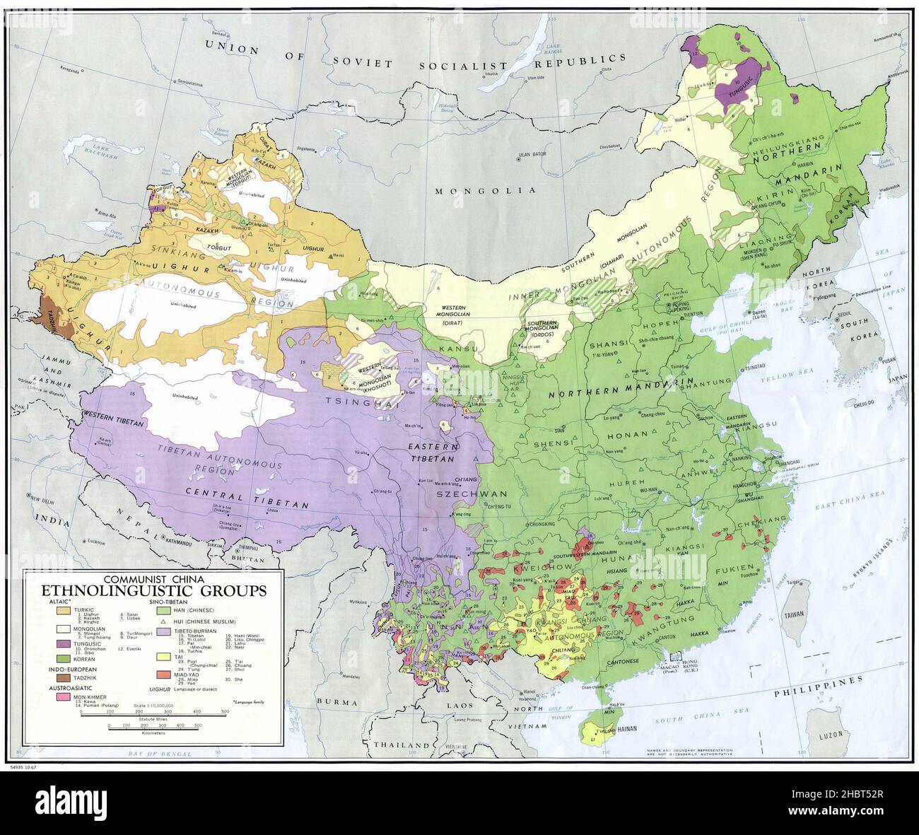 1967 china ethnolinguistic map hi-res stock photography and images - Alamy