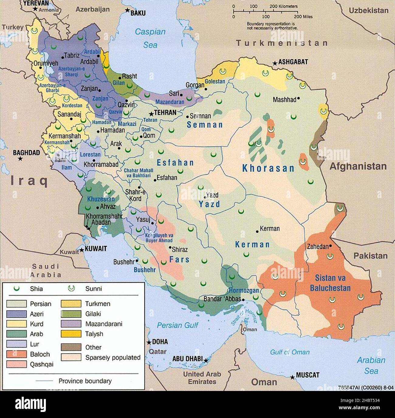 Map Of Iran Ethnoreligious Distribution Map High Resolution Stock ...