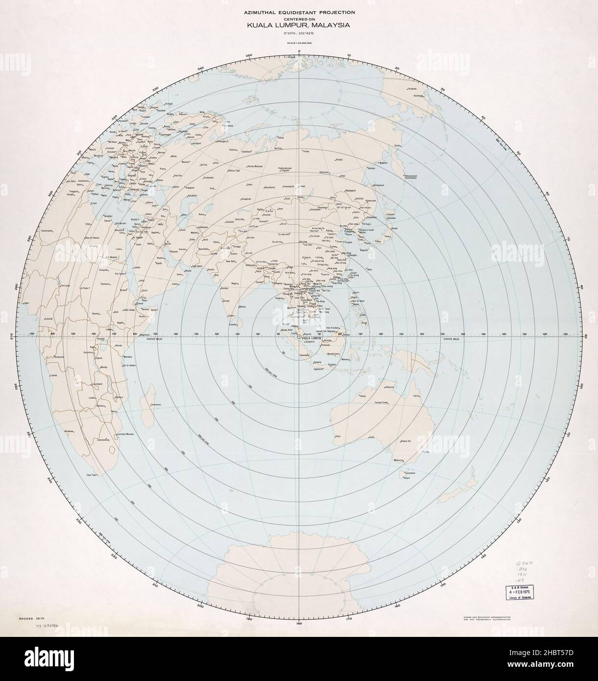 Azimuthal map centered on kuala lampur hi-res stock photography and ...
