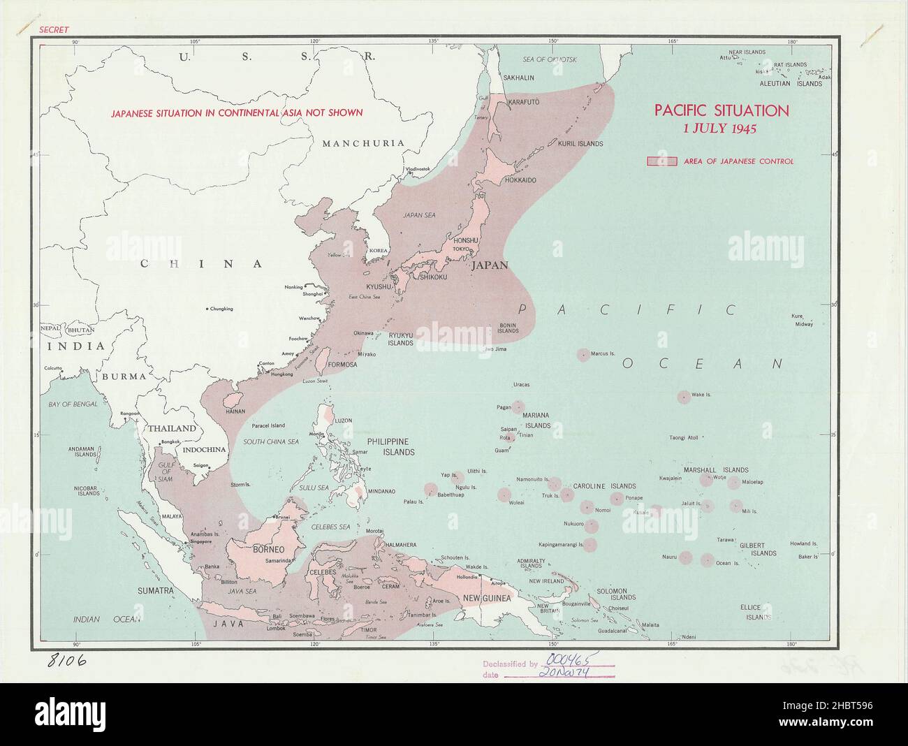 1945 pacific situation map hi-res stock photography and images - Alamy