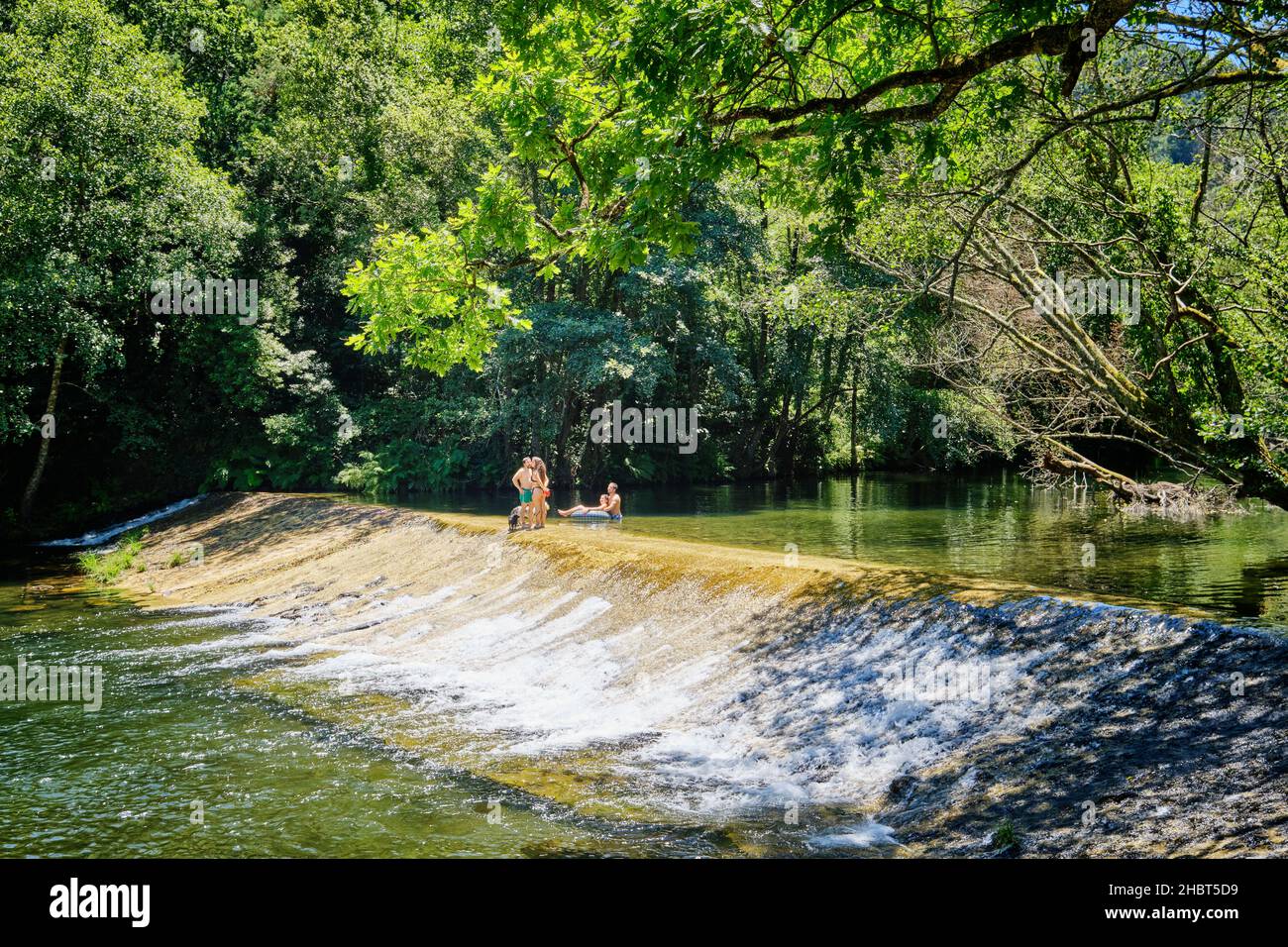The river beach at the Ceira river, a much appreciated place in the ...