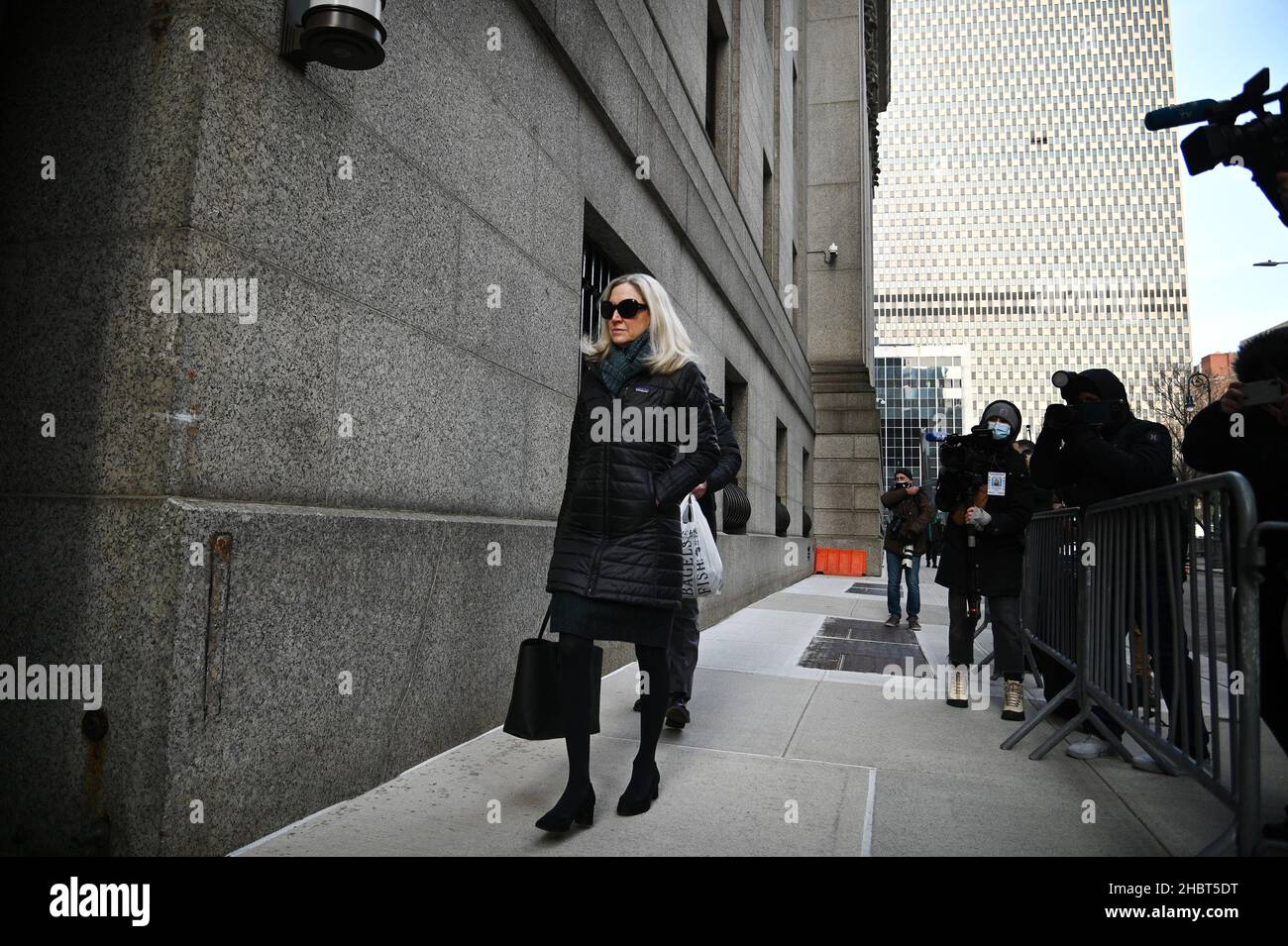 Defense attorney Laura Menninger arriving at the federal courthouse in ...