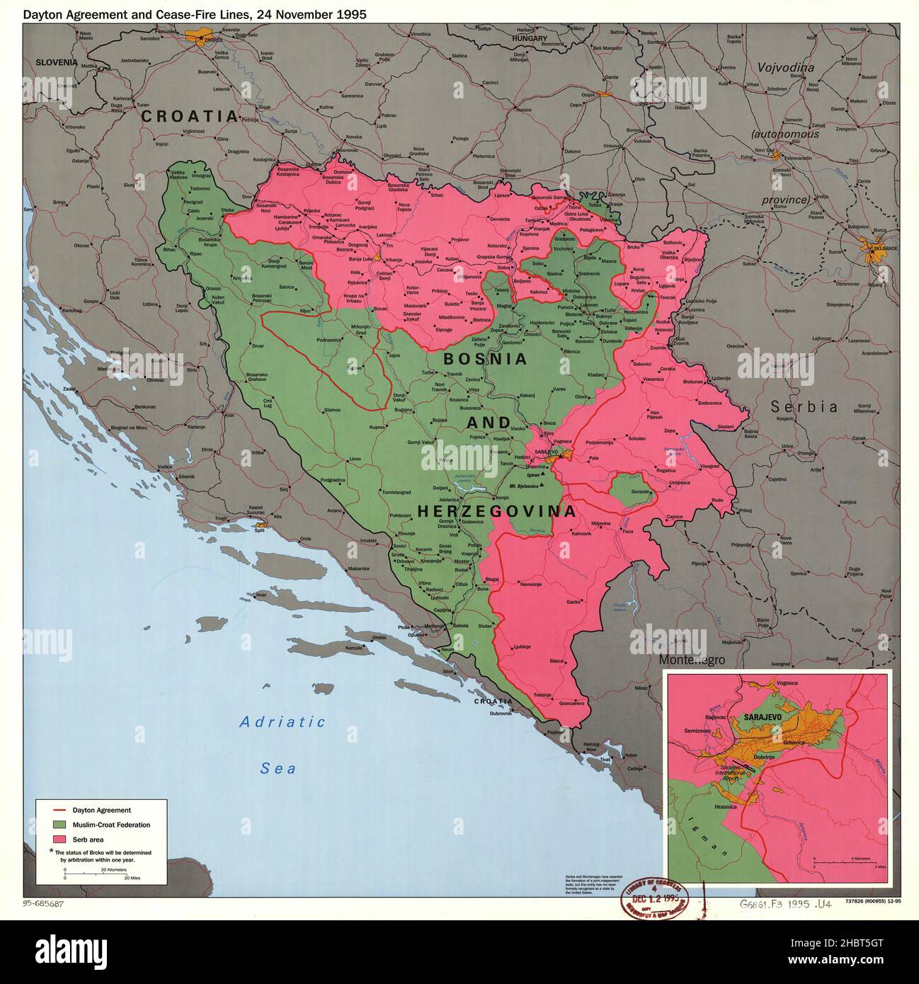 Dayton agreement and cease-fire lines, 24 November 1995 - (Bosnia and ...