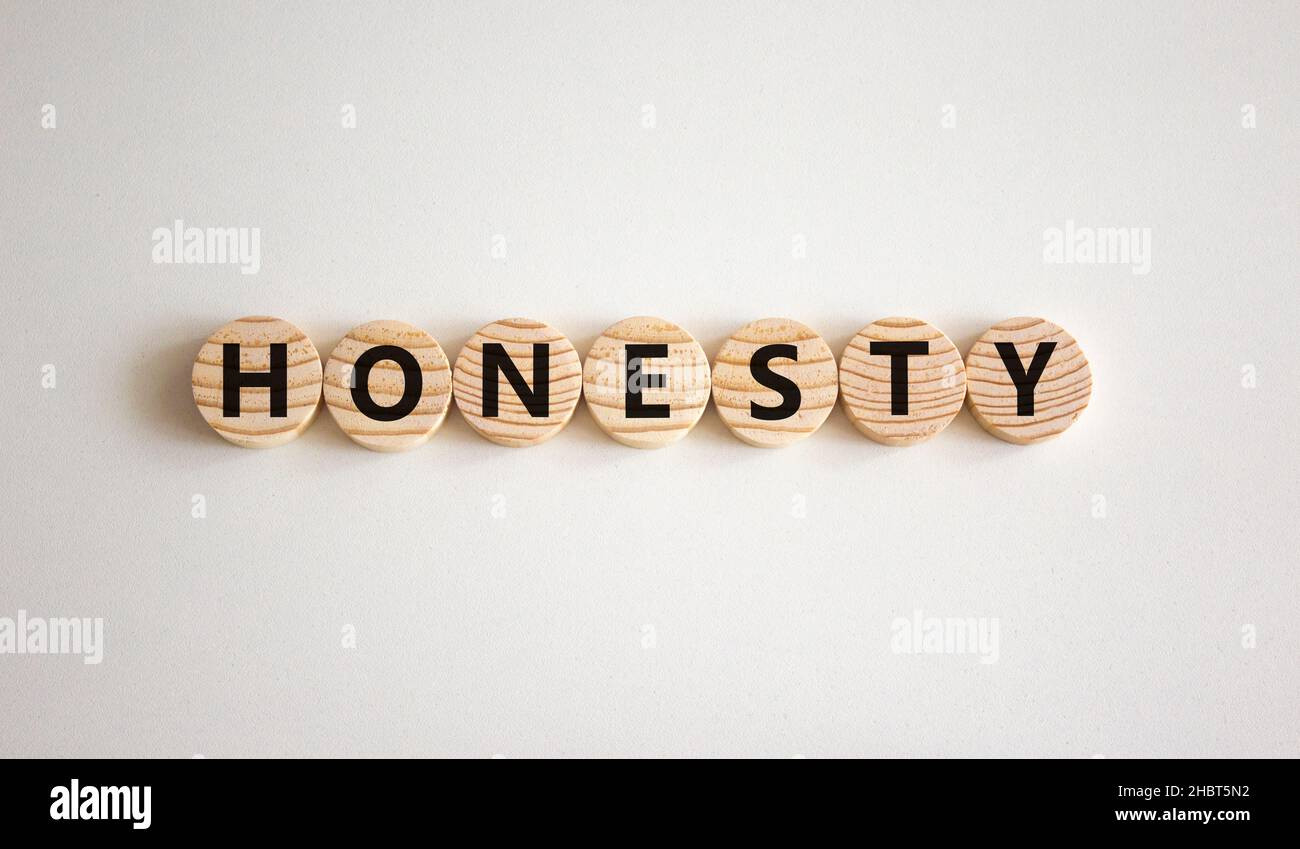 Honesty symbol. The concept word Honesty on wooden circles. Beautiful ...