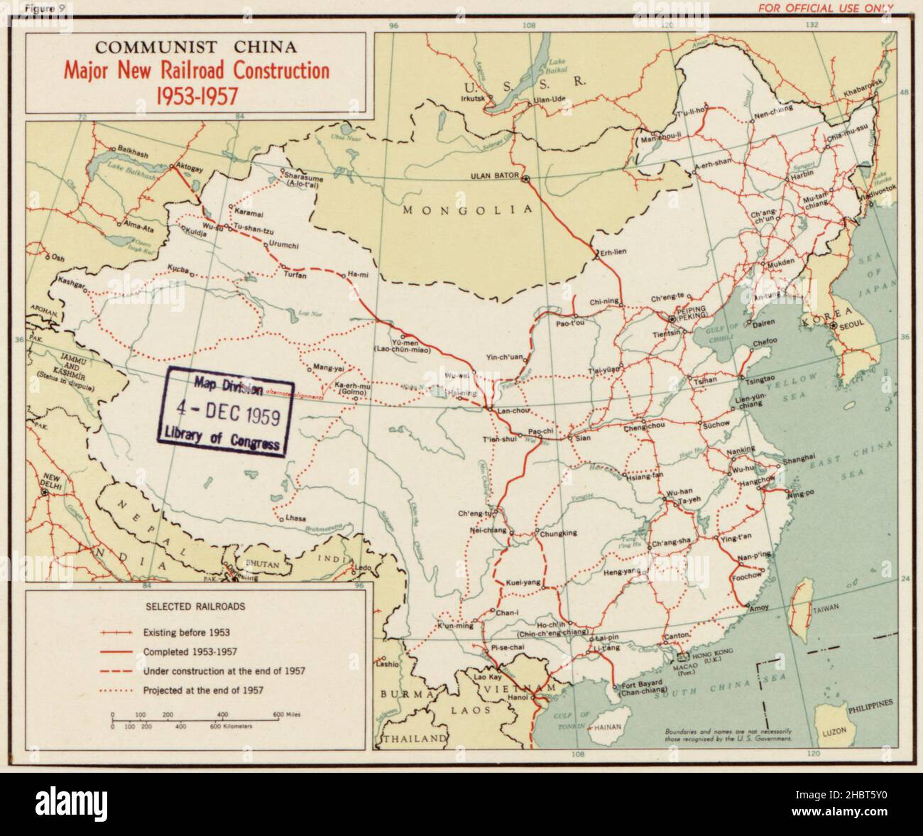 1957 china railroad map hi-res stock photography and images - Alamy