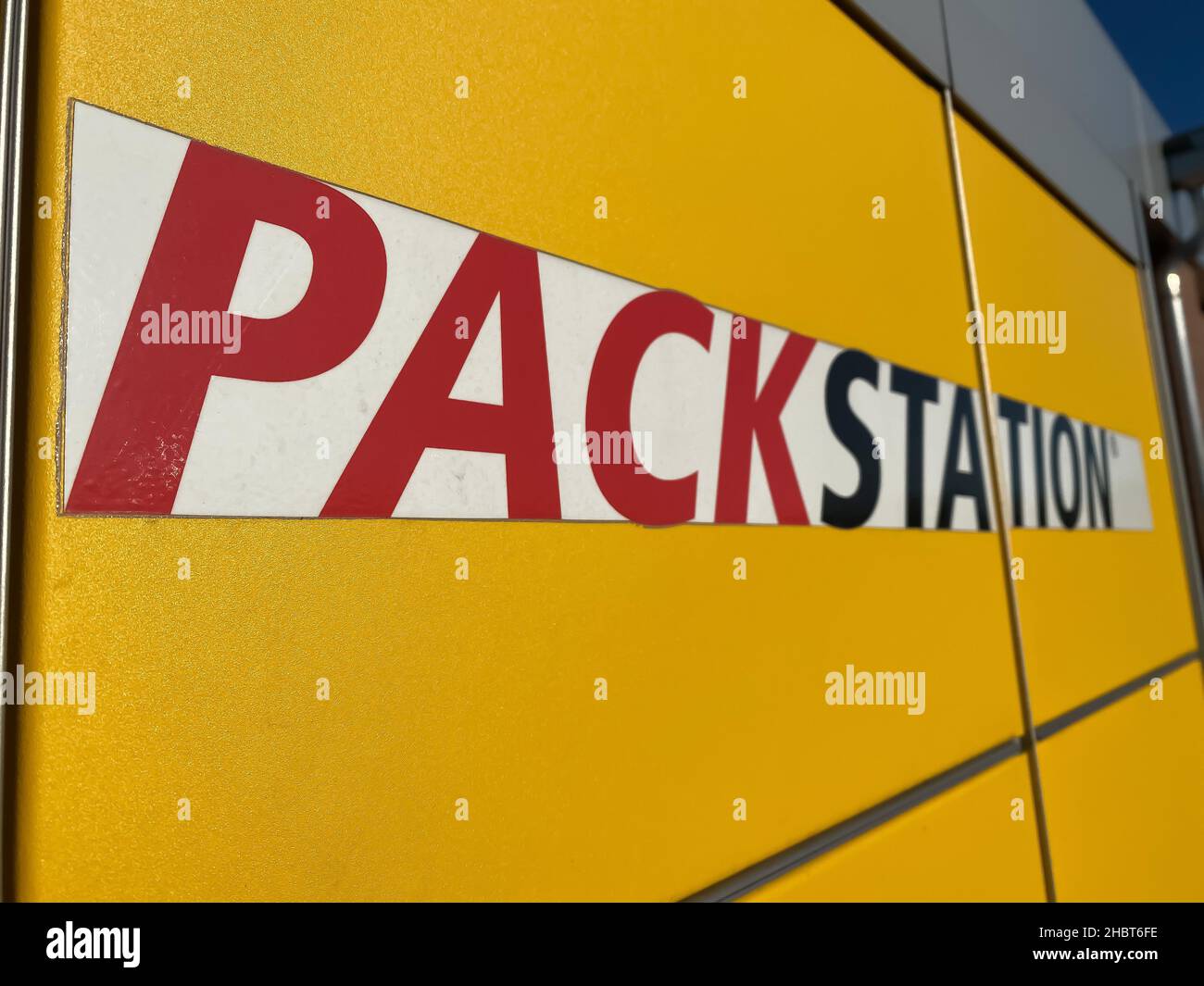 Viersen, Germany - July 9. 2020: Closeup of word packstation at german ...