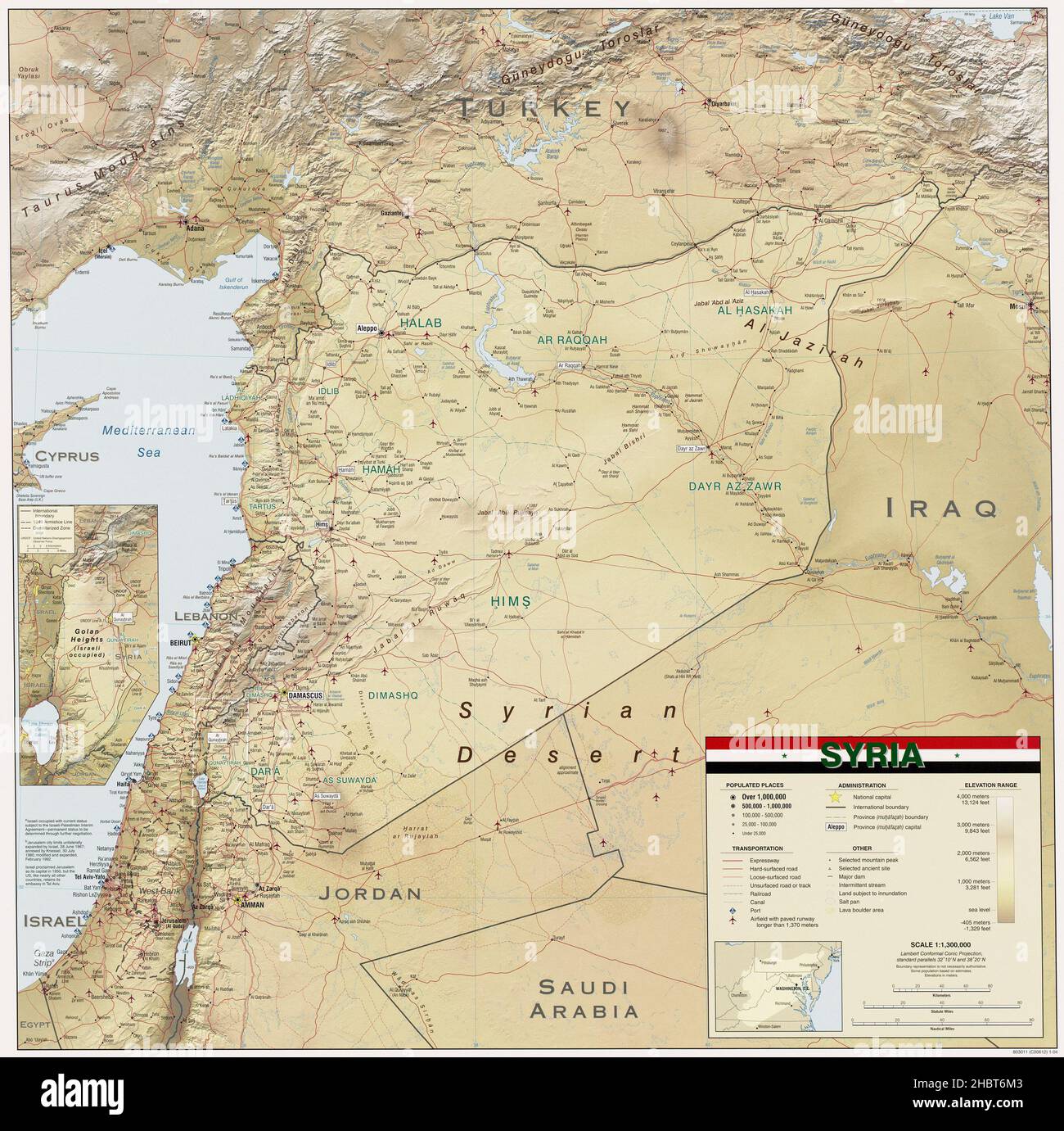 2004 cia map of syria hi-res stock photography and images - Alamy