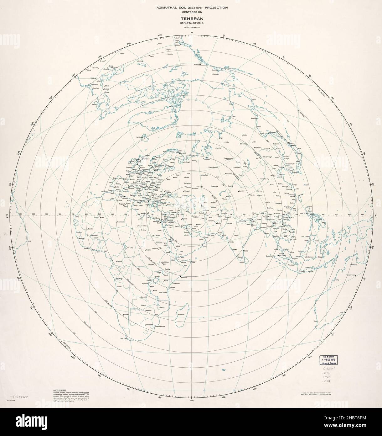 Azimuthal map centered on teheran hi-res stock photography and images ...