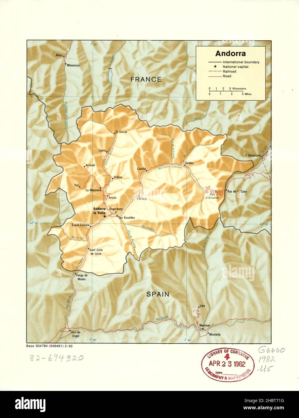 1982 map of andorra hi-res stock photography and images - Alamy