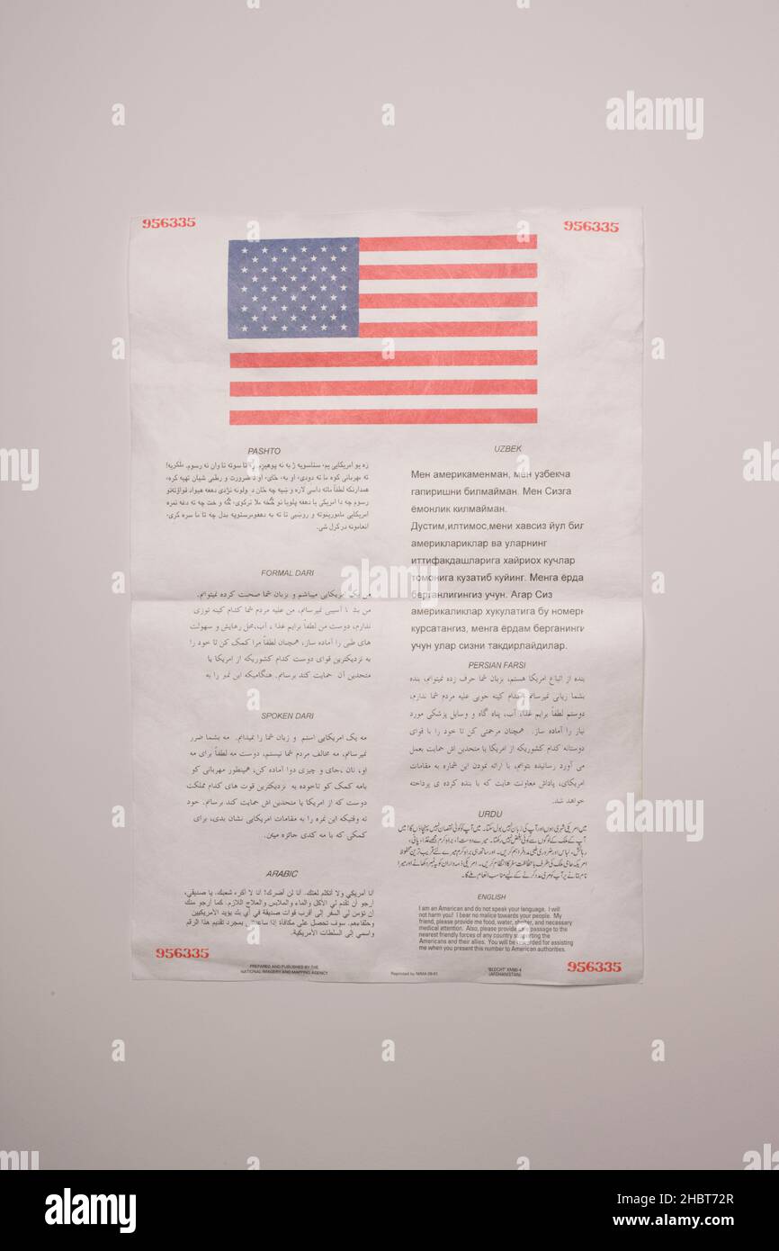 Afghanistan war blood chit hi-res stock photography and images - Alamy