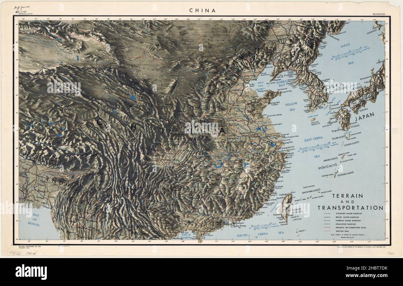 1944 china terrain map hi-res stock photography and images - Alamy