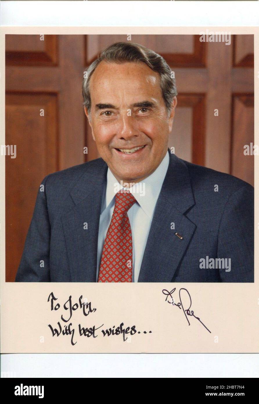 Signed autograph photo of Bob Dole ca. between 1980 and 1989 Stock ...