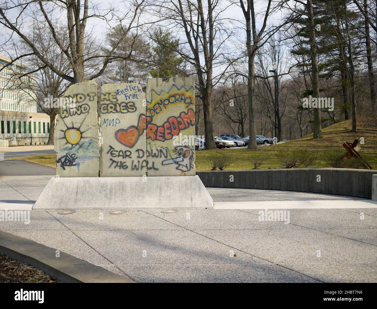A portion of the Berlin Wall has been re-located to the grounds of CIA ...