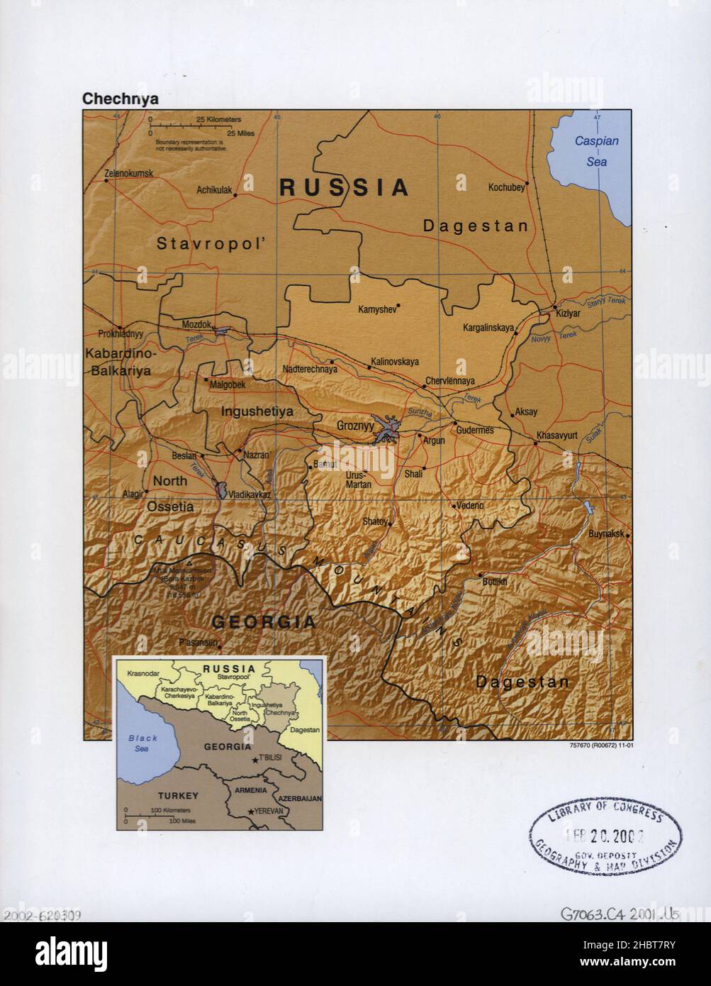 2001 chechnya map hi-res stock photography and images - Alamy