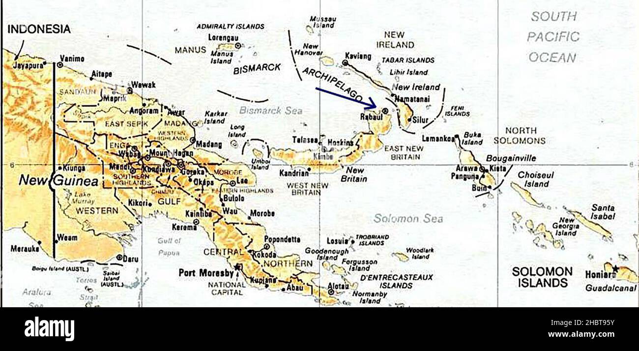 Rabaul map hi-res stock photography and images - Alamy