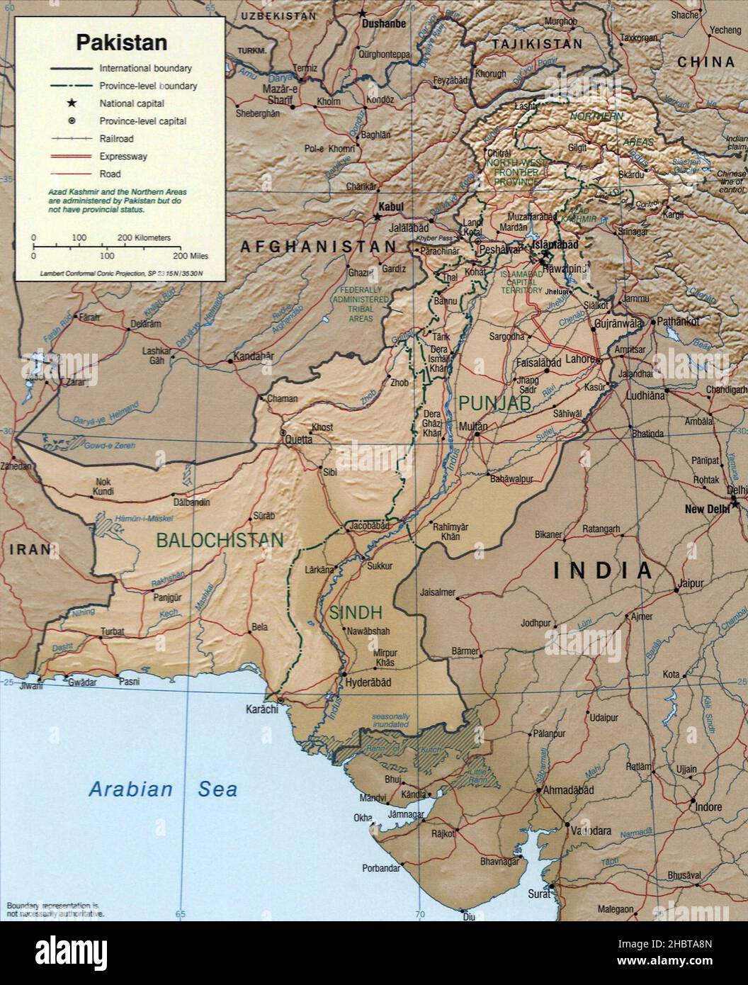 2002 CIA Pakistan Map Stock Photo - Alamy