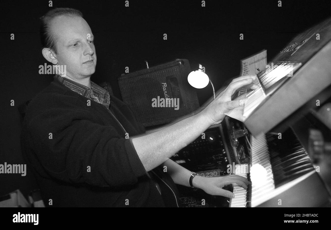 Prog rock keyboard player Black and White Stock Photos & Images - Alamy