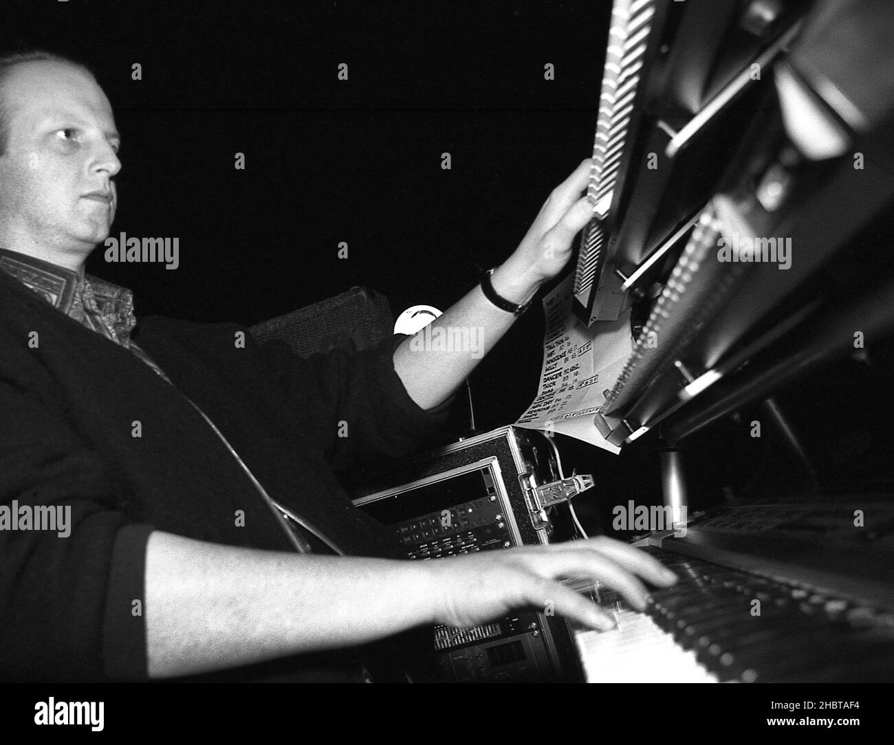 Prog rock keyboard player Black and White Stock Photos & Images - Alamy