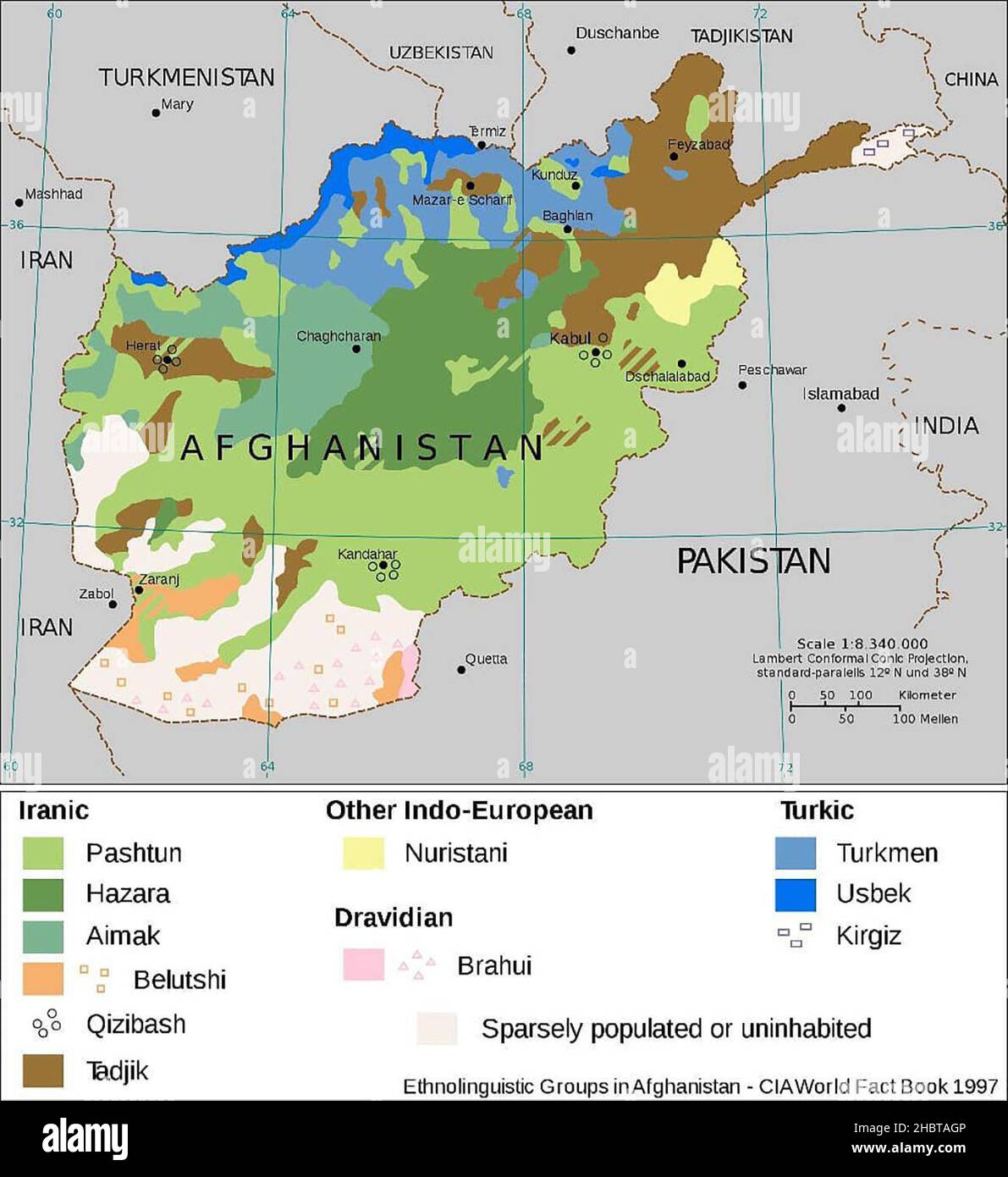 Ethno linguistic map of afghanistan hi-res stock photography and images ...