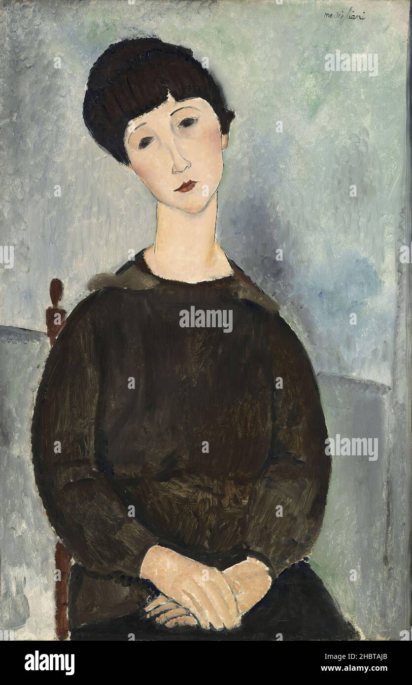 La Chevelure noire, also said Jeune fille brune - unknown date - oil on canvas 92 x 60 cm ...