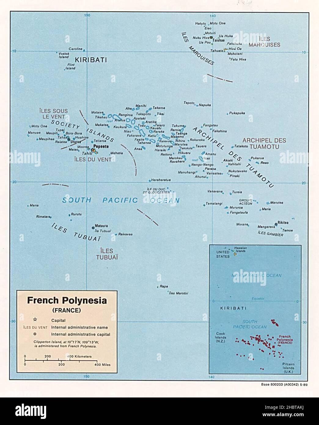 1989 map of french polynesia map hi-res stock photography and images ...
