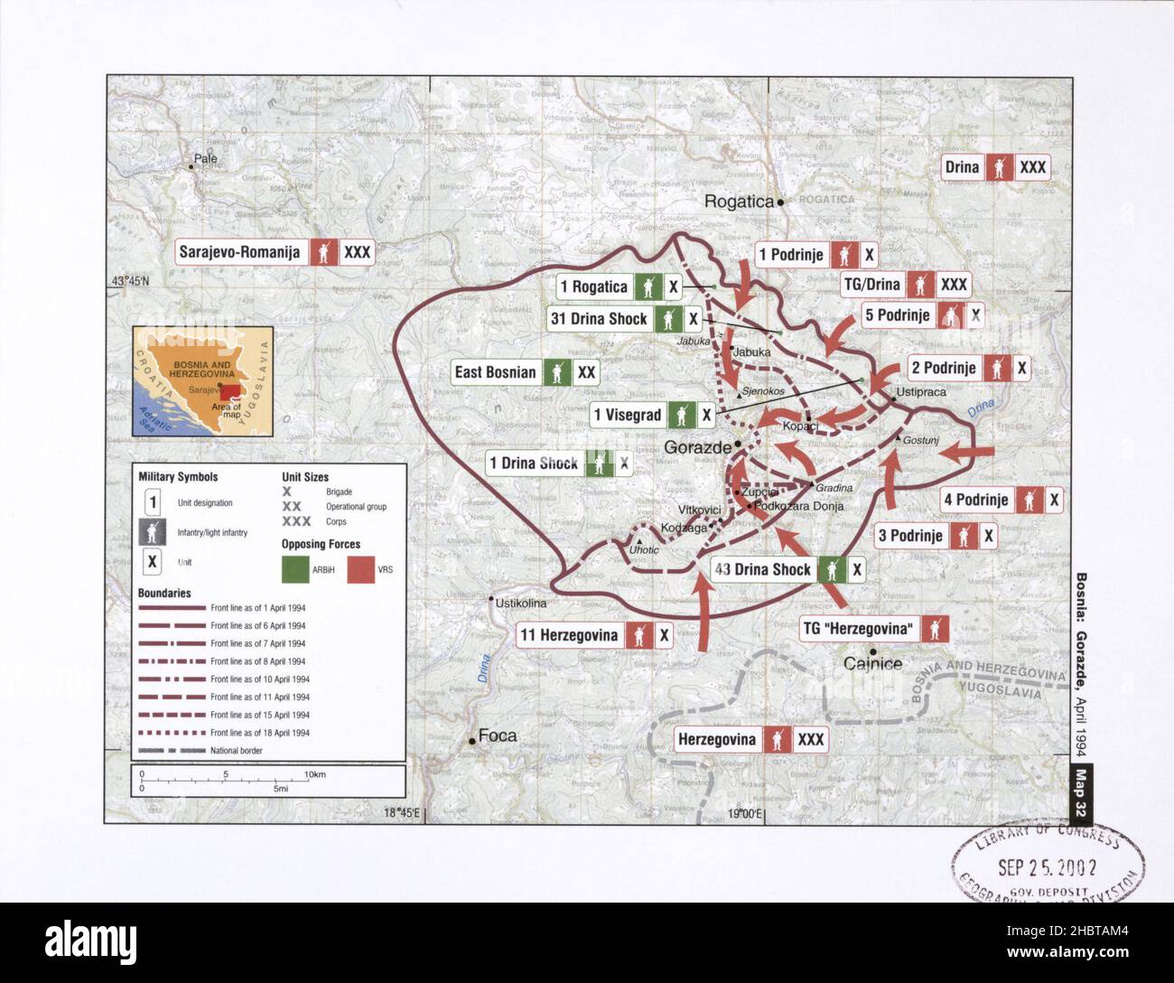 1994 yugoslav conflict map hi-res stock photography and images - Alamy